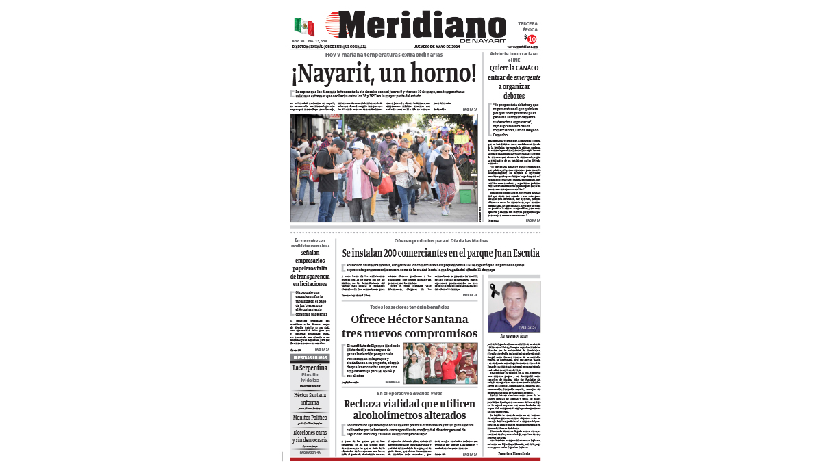 Edición impresa 09 de mayo de 2024 | Meridiano.mx